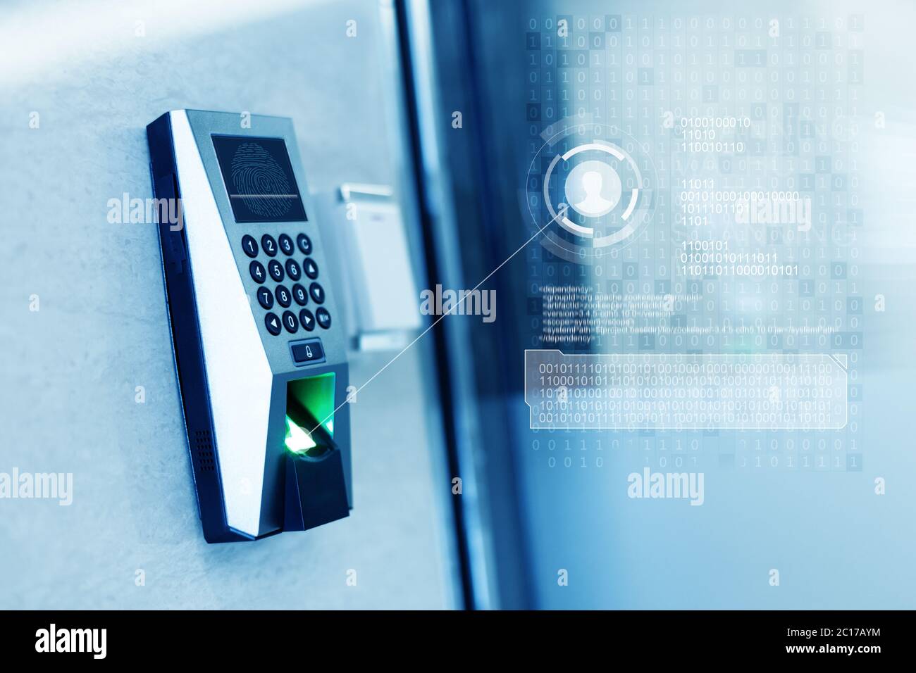 finger print scanner on wall Stock Photo - Alamy