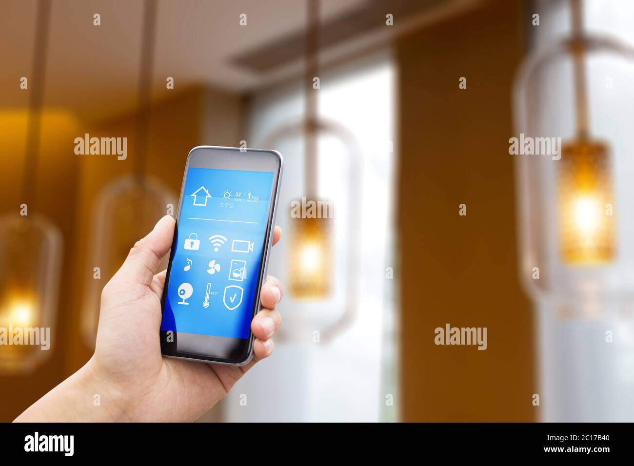 mobile phone in modern dining room Stock Photo - Alamy