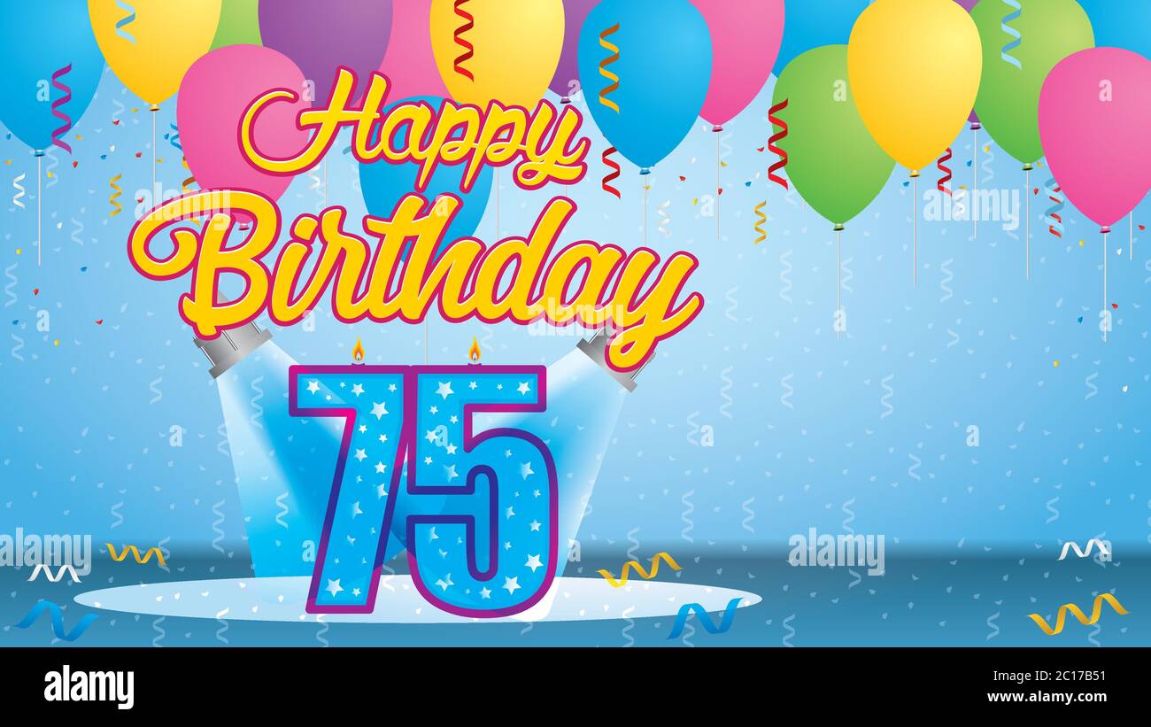75 year happy birthday Stock Vector Images - Alamy