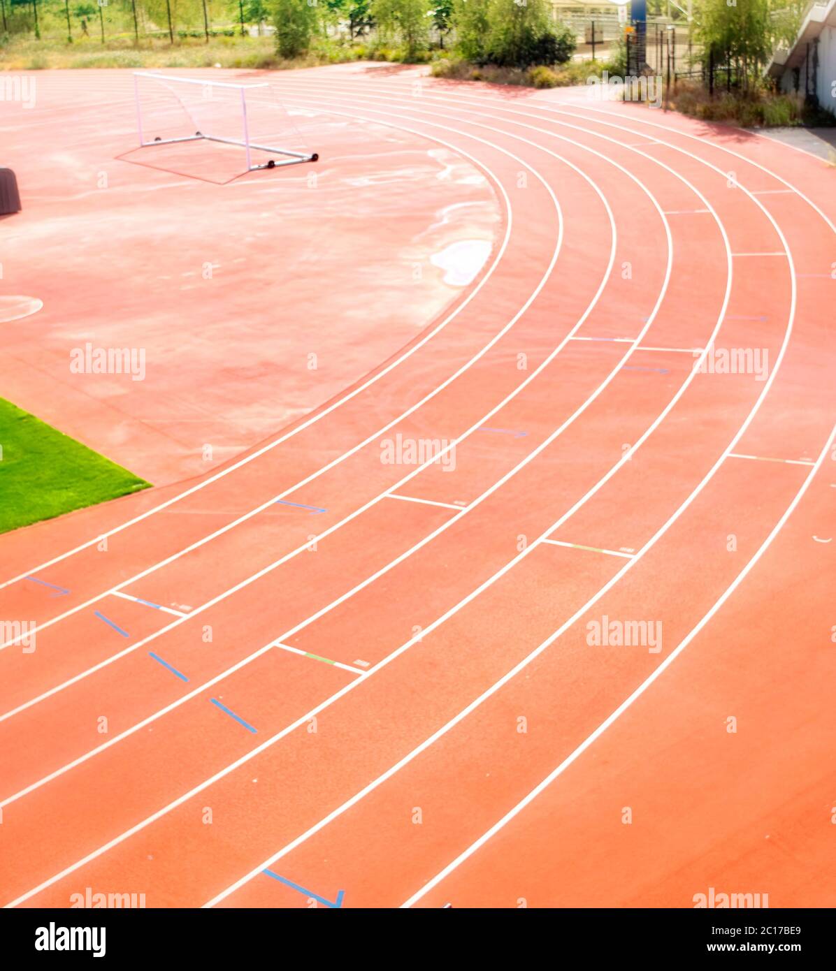 olympic style running track for competitions Stock Photo - Alamy