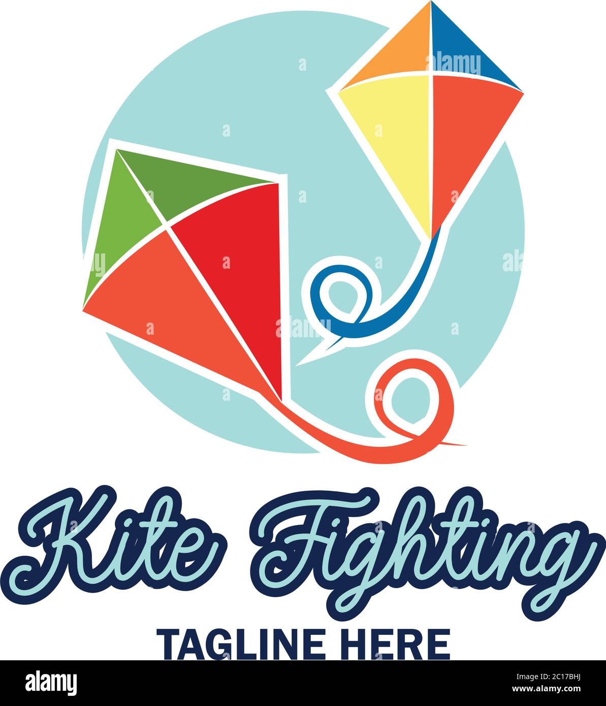 kite fighting logo with text space for your slogan / tag line, vector ...