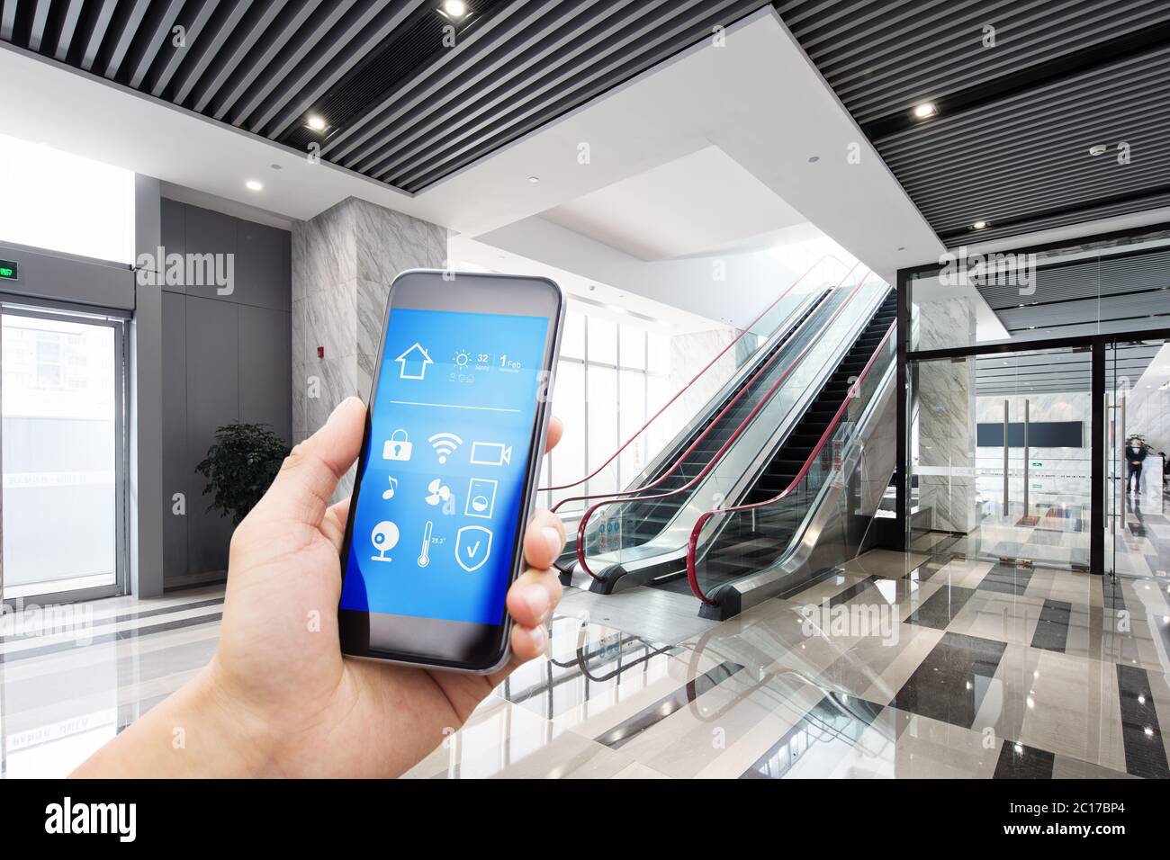 mobile phone with modern hallway Stock Photo - Alamy