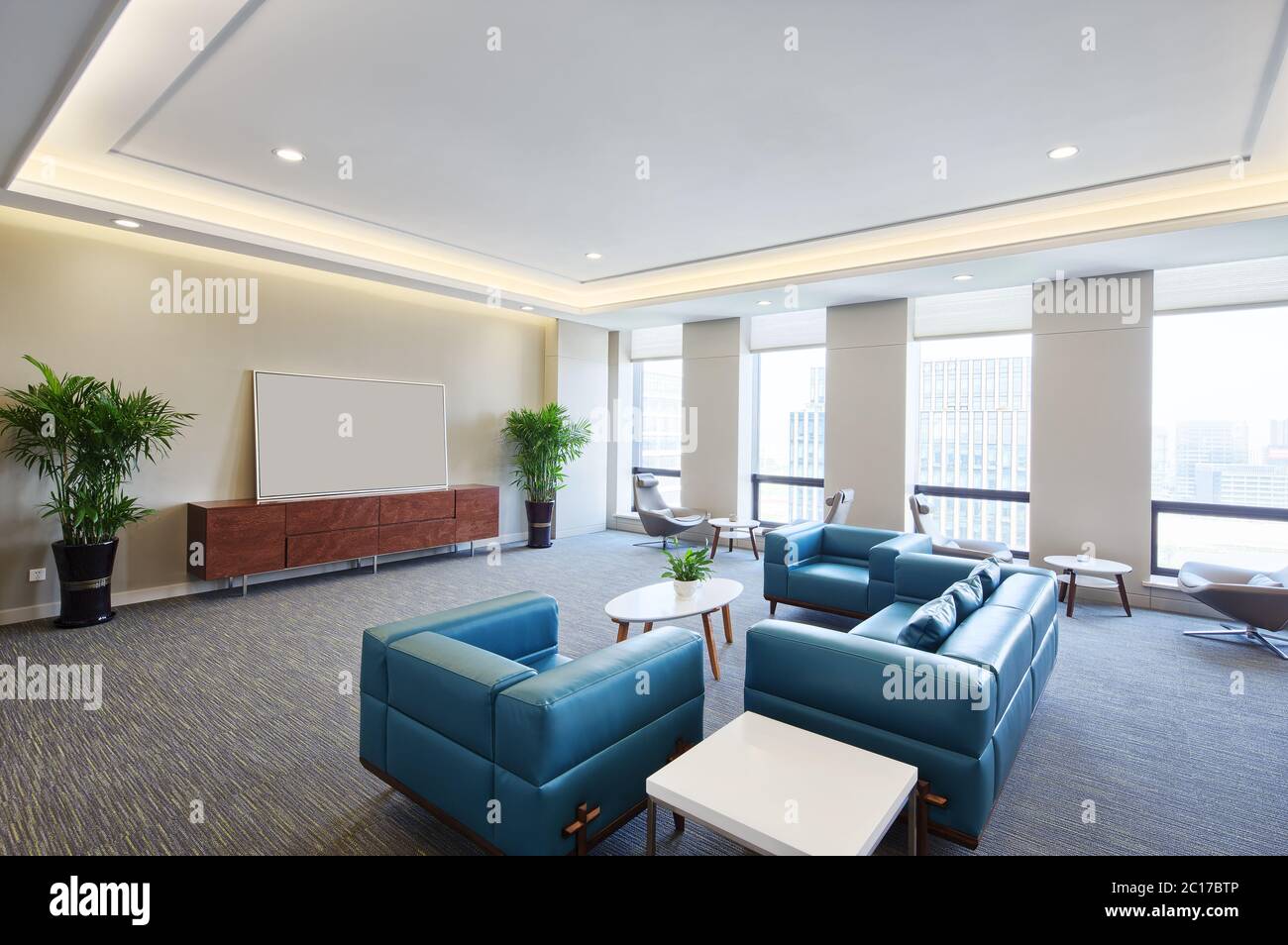 modern spacious living room interior Stock Photo - Alamy