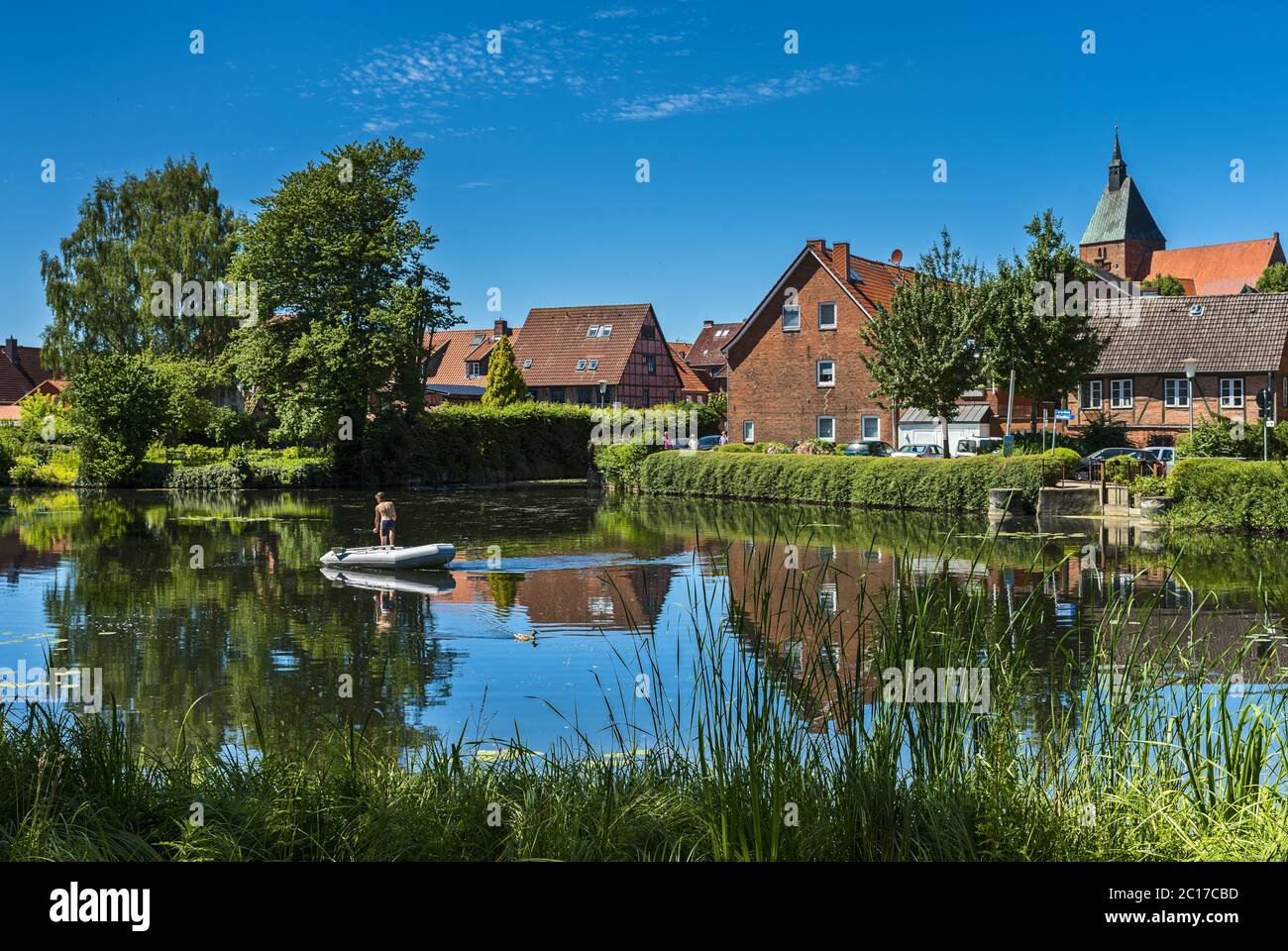 The moat in Moelln Stock Photo - Alamy