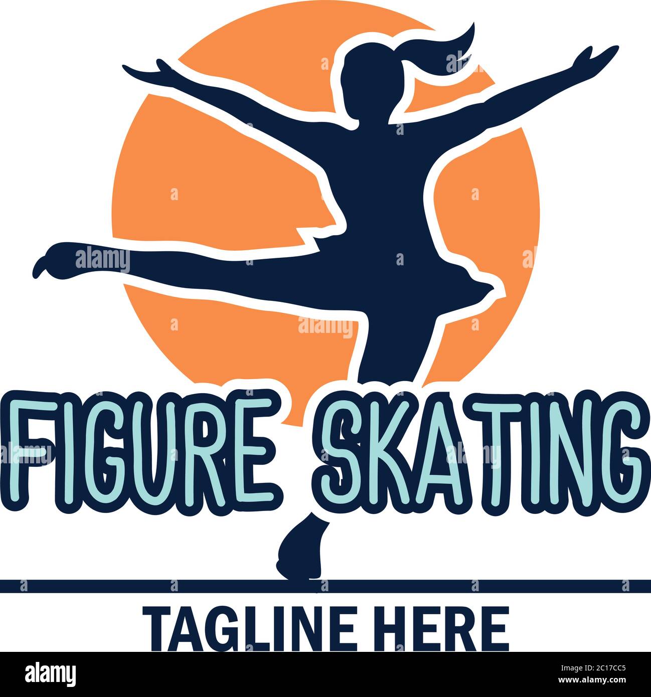 figure speed skating logo with text space for your slogan / tag line ...