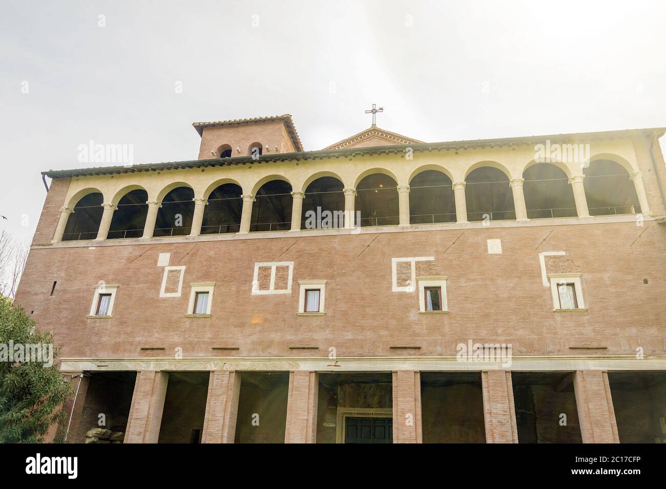 Facade of the ancient basilica church of San Saba in Rome Stock Photo ...