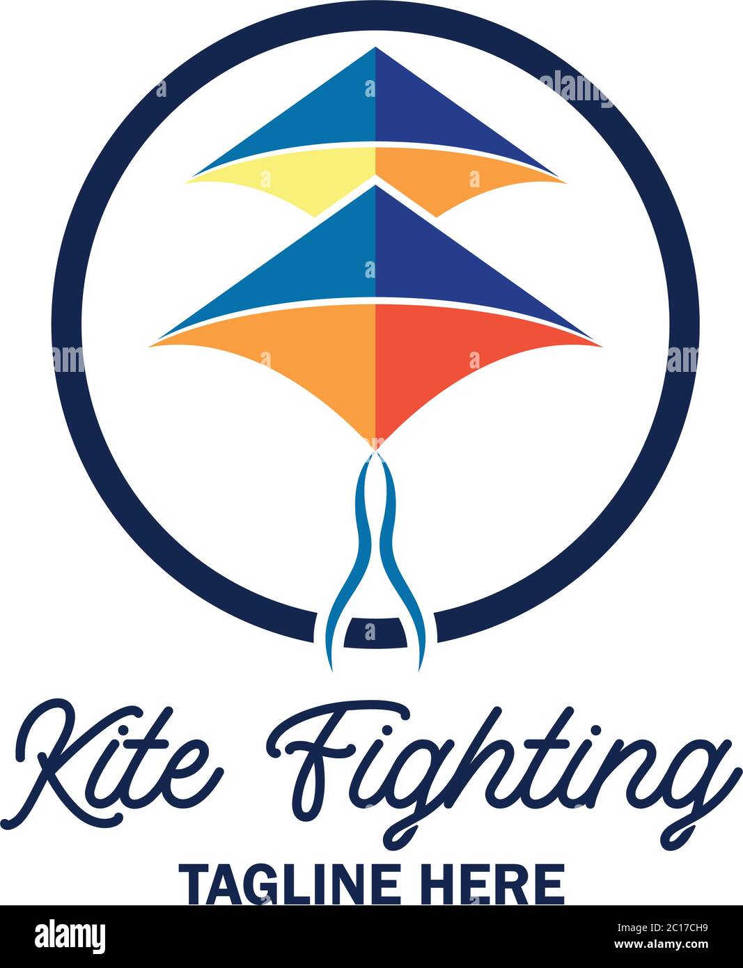 kite fighting logo with text space for your slogan / tag line, vector ...