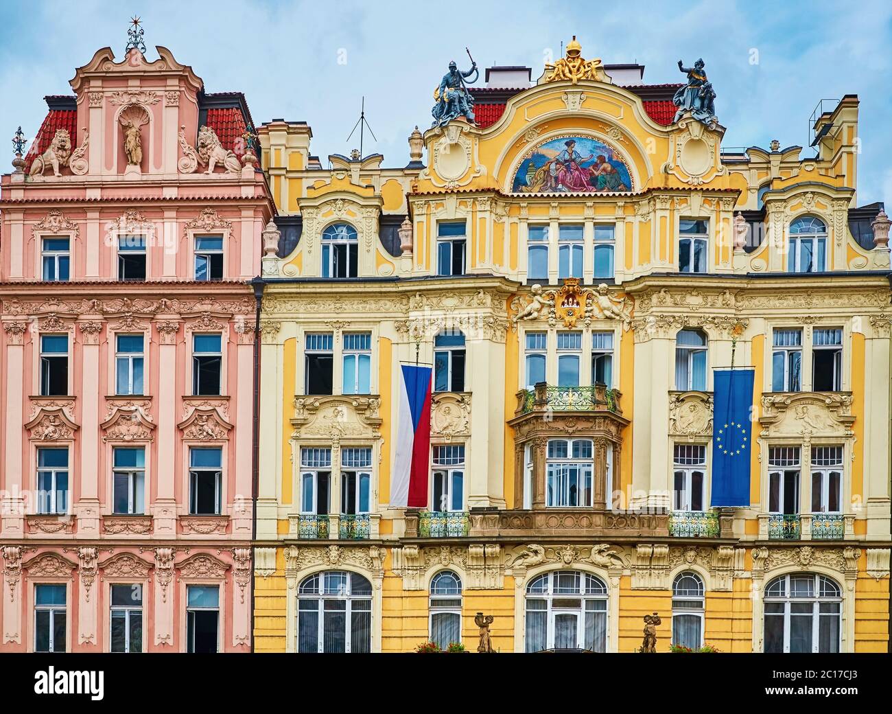 Facades of an Old Buildings Stock Photo - Alamy