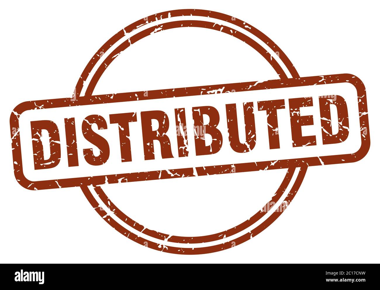 distributed grunge stamp. distributed round vintage stamp Stock Vector ...