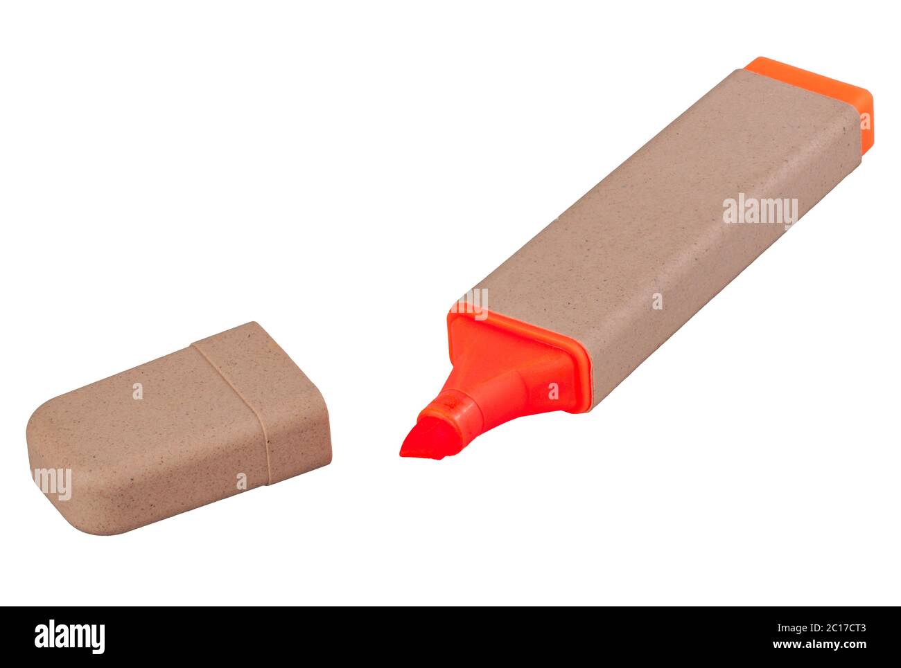 Orange highlighter isolated over a white background Stock Photo - Alamy