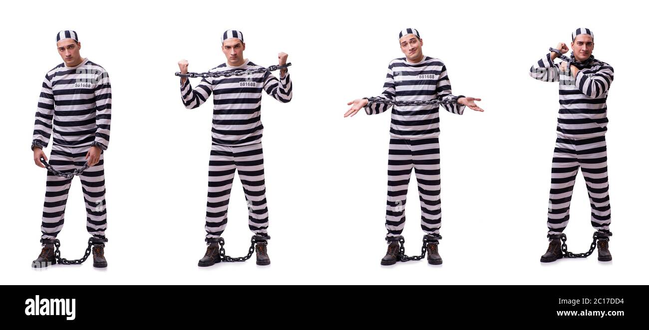 Man prisoner isolated on white background Stock Photo - Alamy