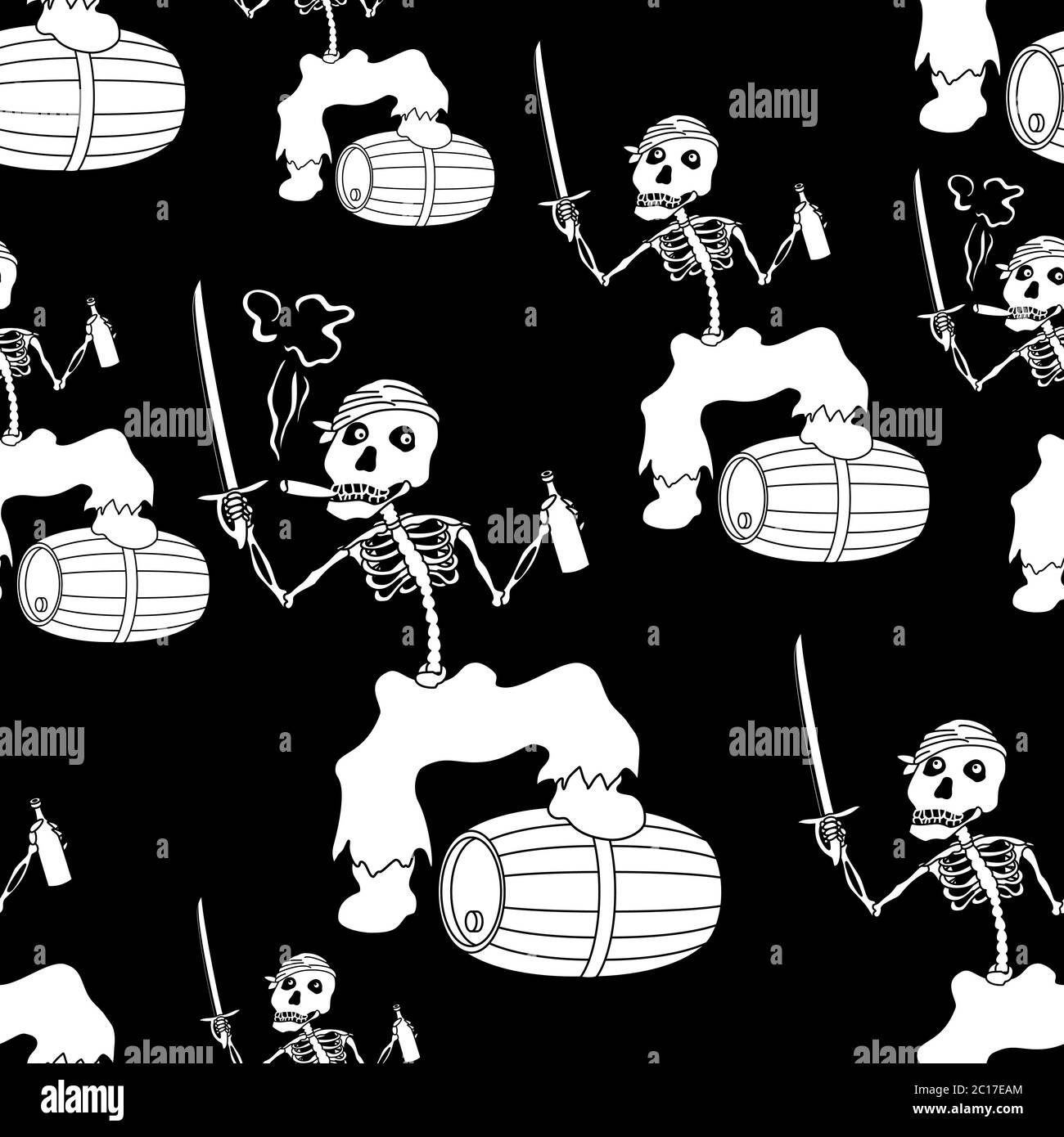 Jolly Roger Skeleton Seamless Stock Photo - Alamy