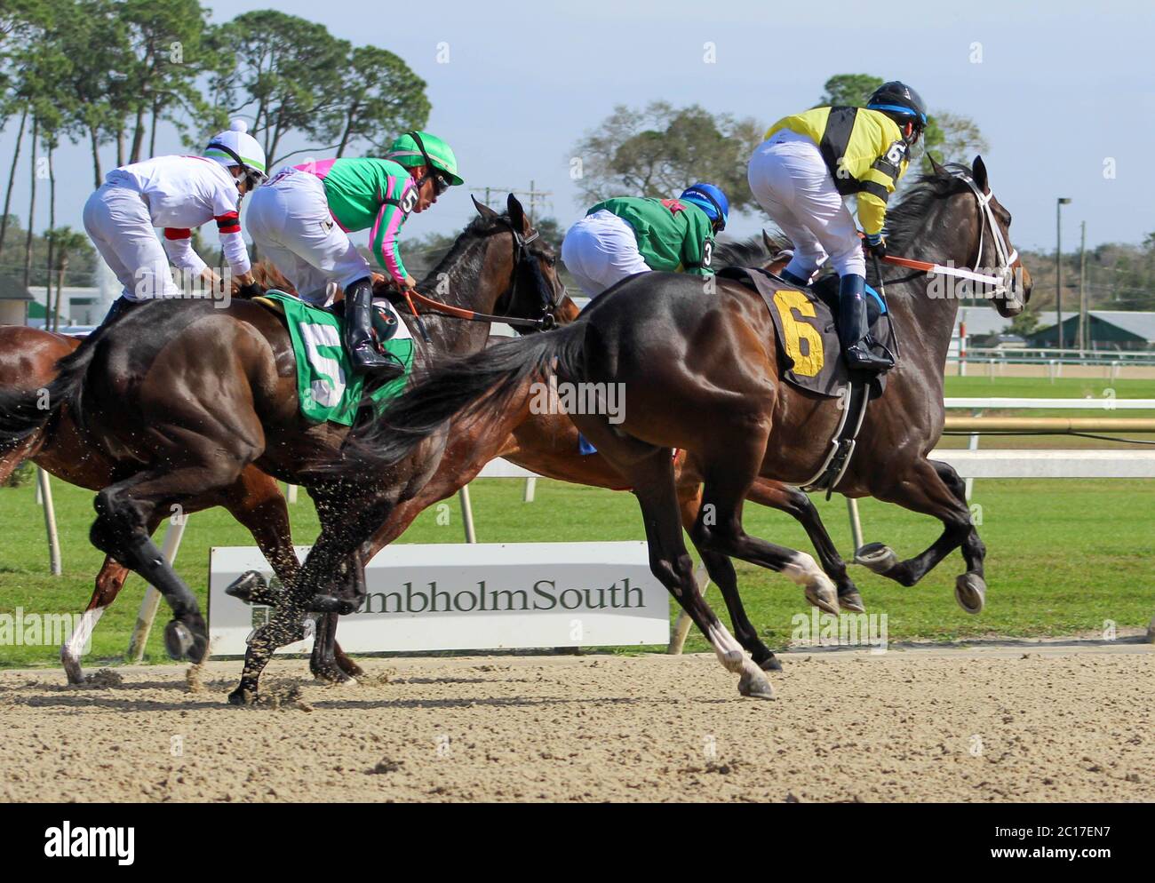 In to the First turn Stock Photo - Alamy