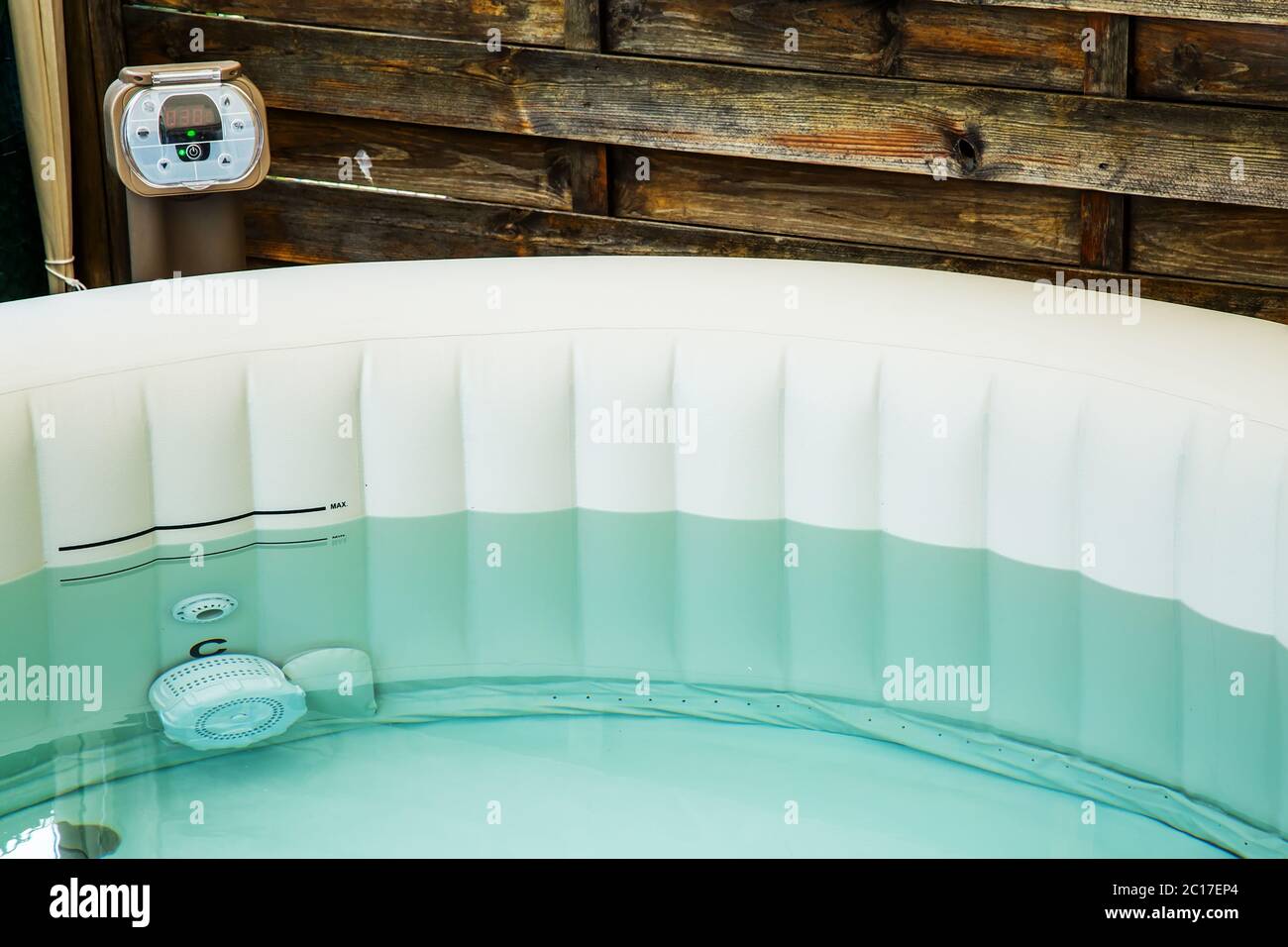 Portable Jacuzzi Home Spa with Control block and filtration unit Stock ...