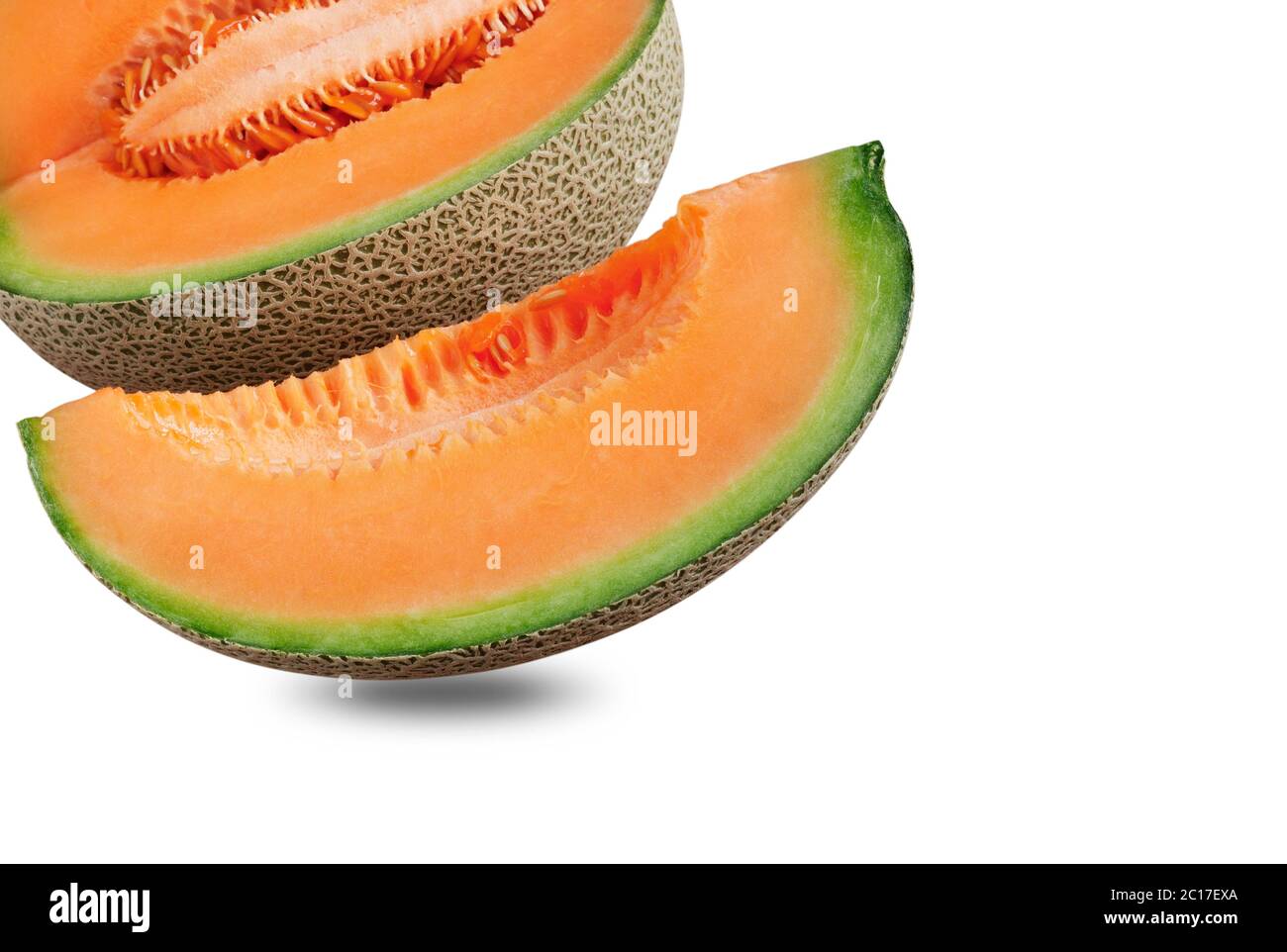 Melon on white background Stock Photo - Alamy