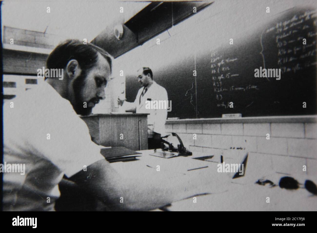 Fine 70s vintage black and white extreme photography of a student ...