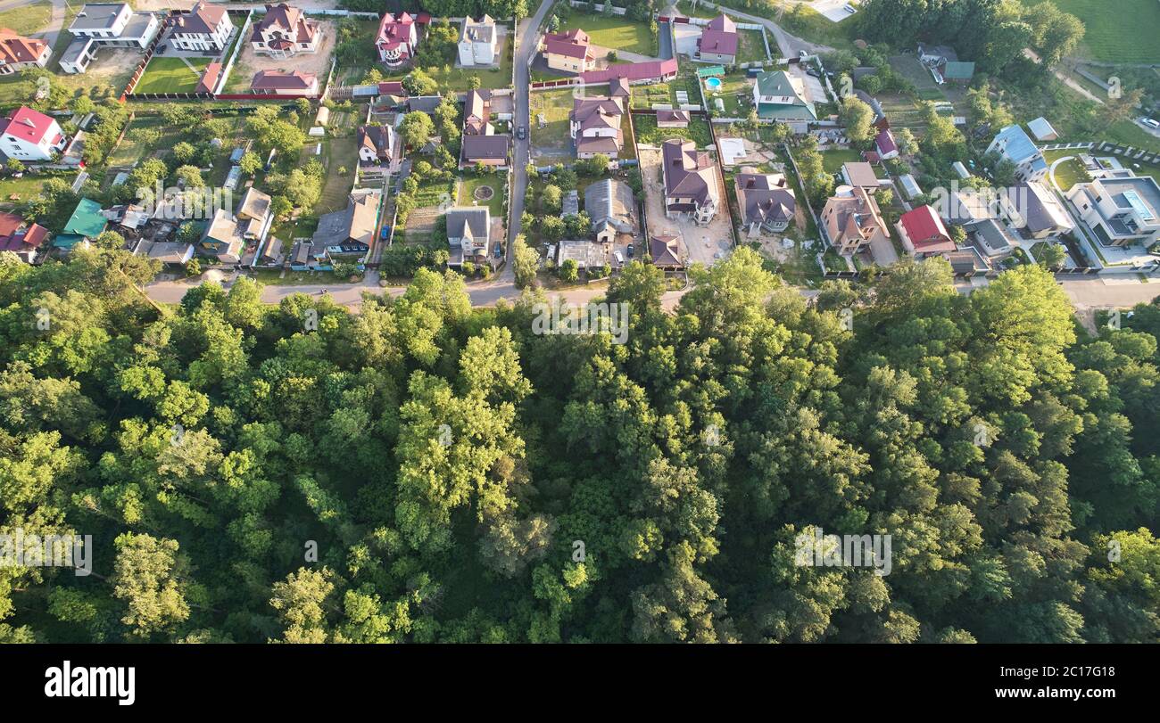 Panoramic drone view small community hi-res stock photography and ...