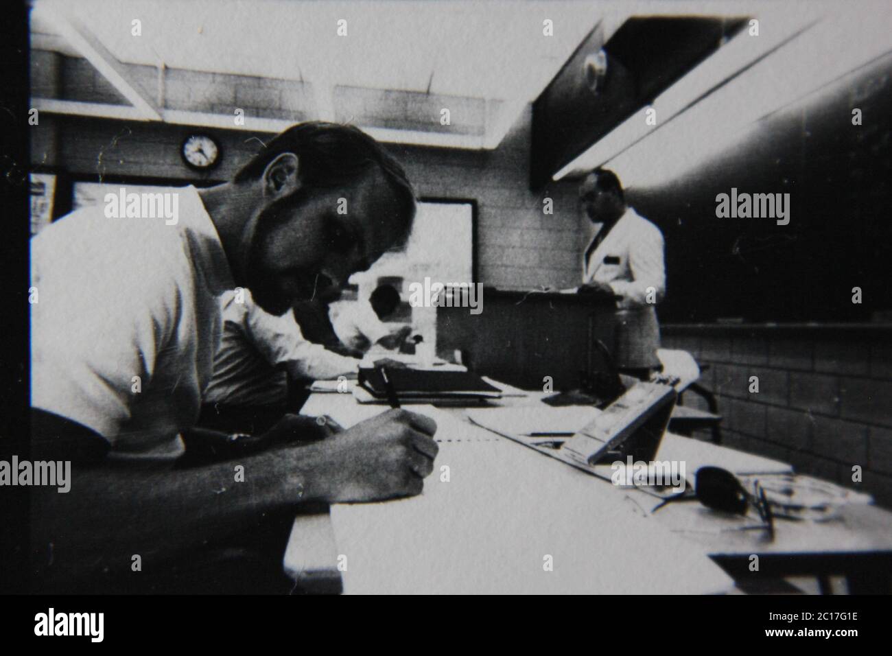 Fine 70s vintage black and white extreme photography of a student ...