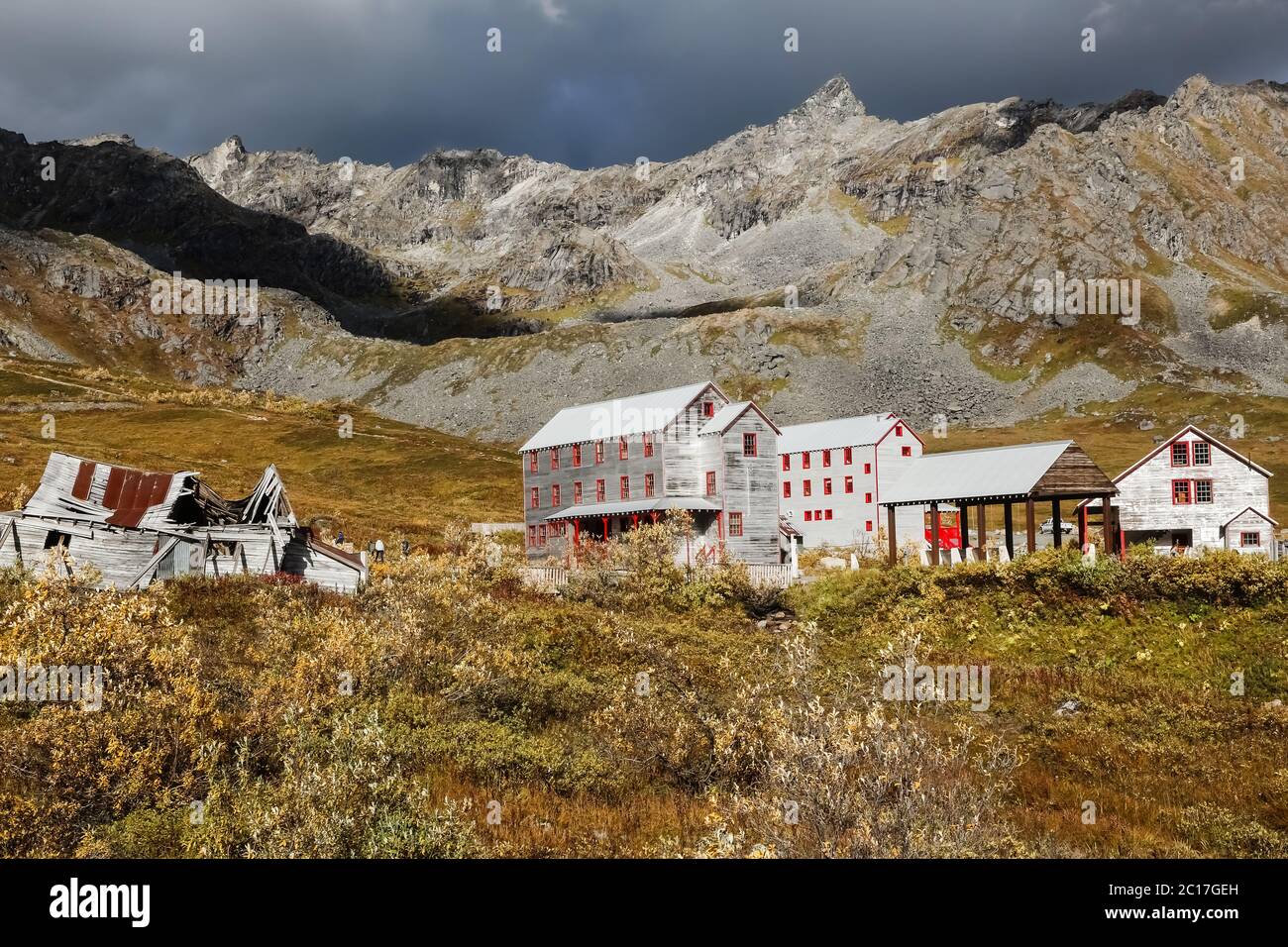 Panoramic view of historic Independence Mine, Hatcher Pass, Alaska ...