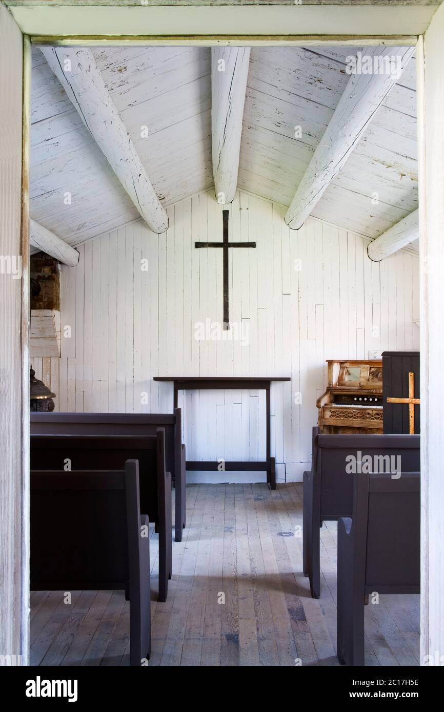 Church in Powell County Museum, City of Deerlodge, Montana, USA Stock ...