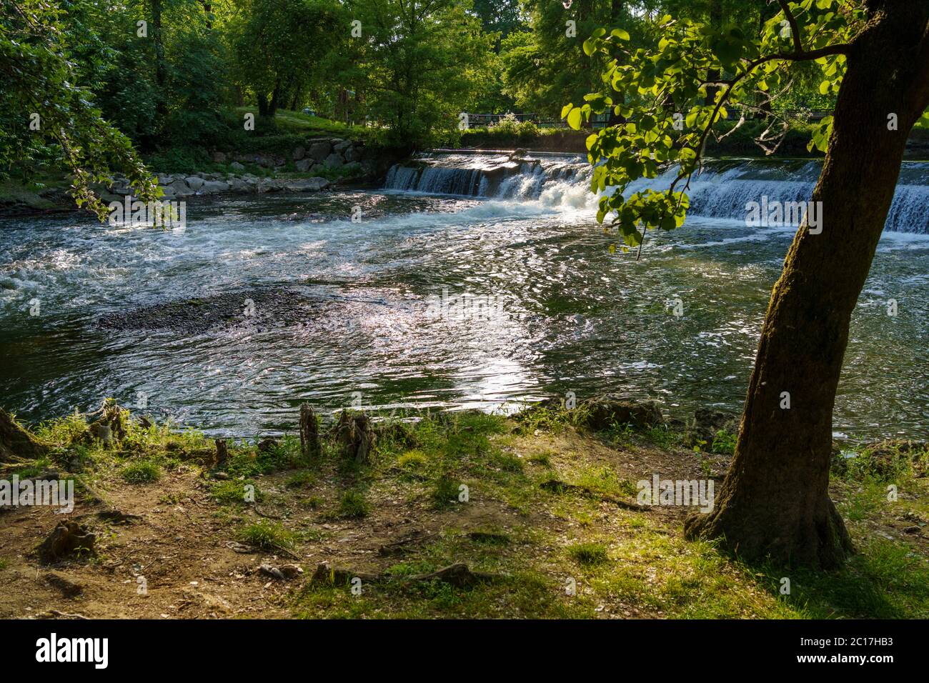 Milan, Lombardy, Italy: cascade of Lambro river in the park Stock Photo ...