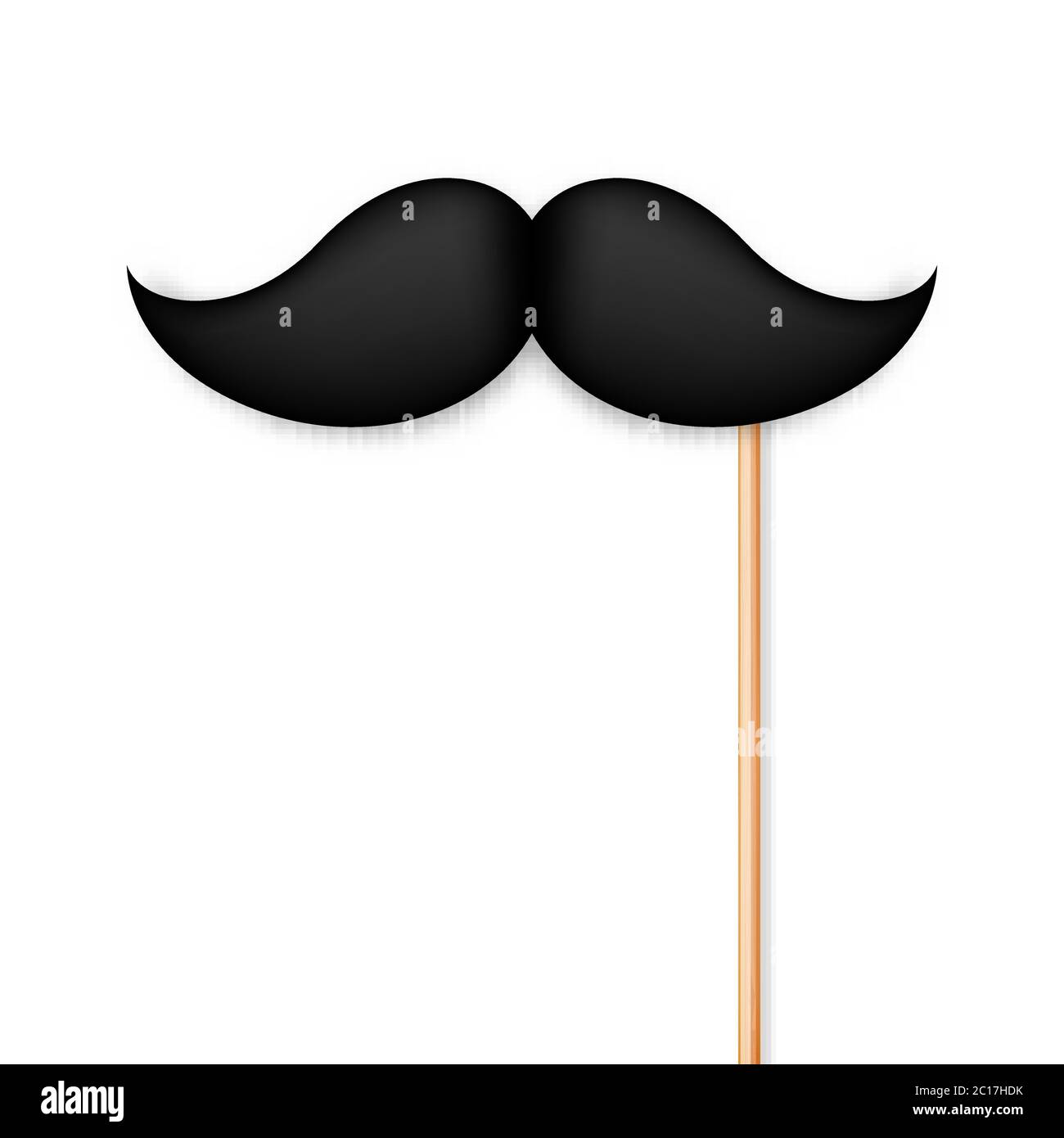 Realistic fake mustache on a stick. Vintage paper mustache isolated on ...