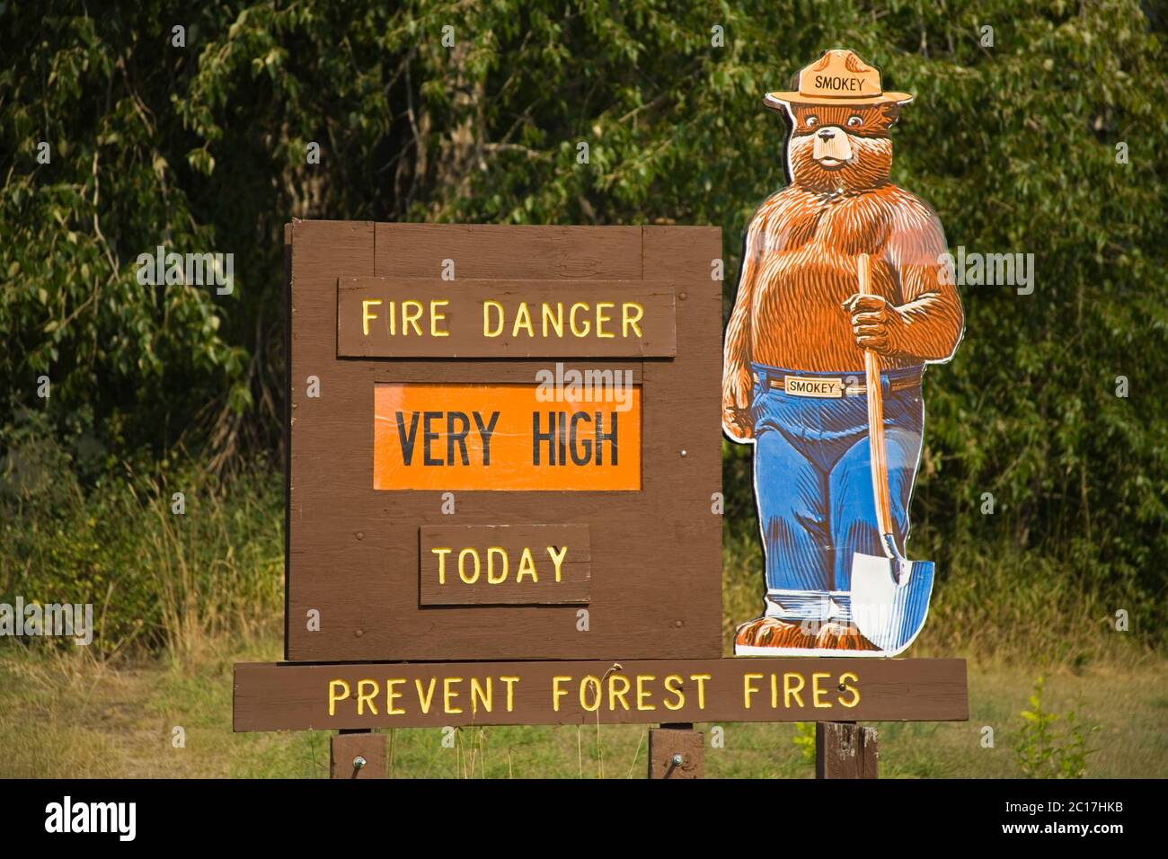 Fire danger sign, Glacier National Park, Montana, USA Stock Photo - Alamy
