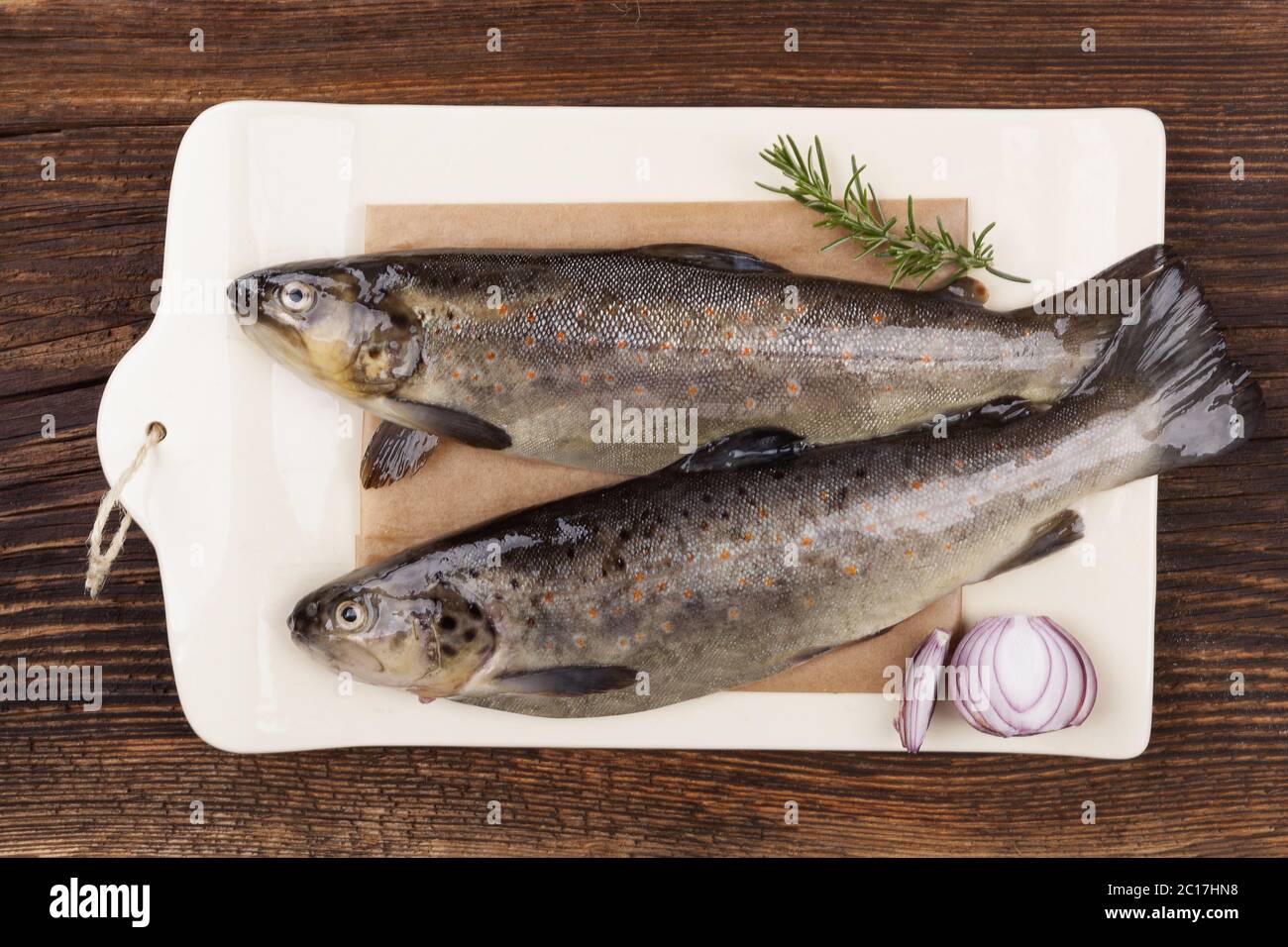 Fresh raw trout fish Stock Photo - Alamy