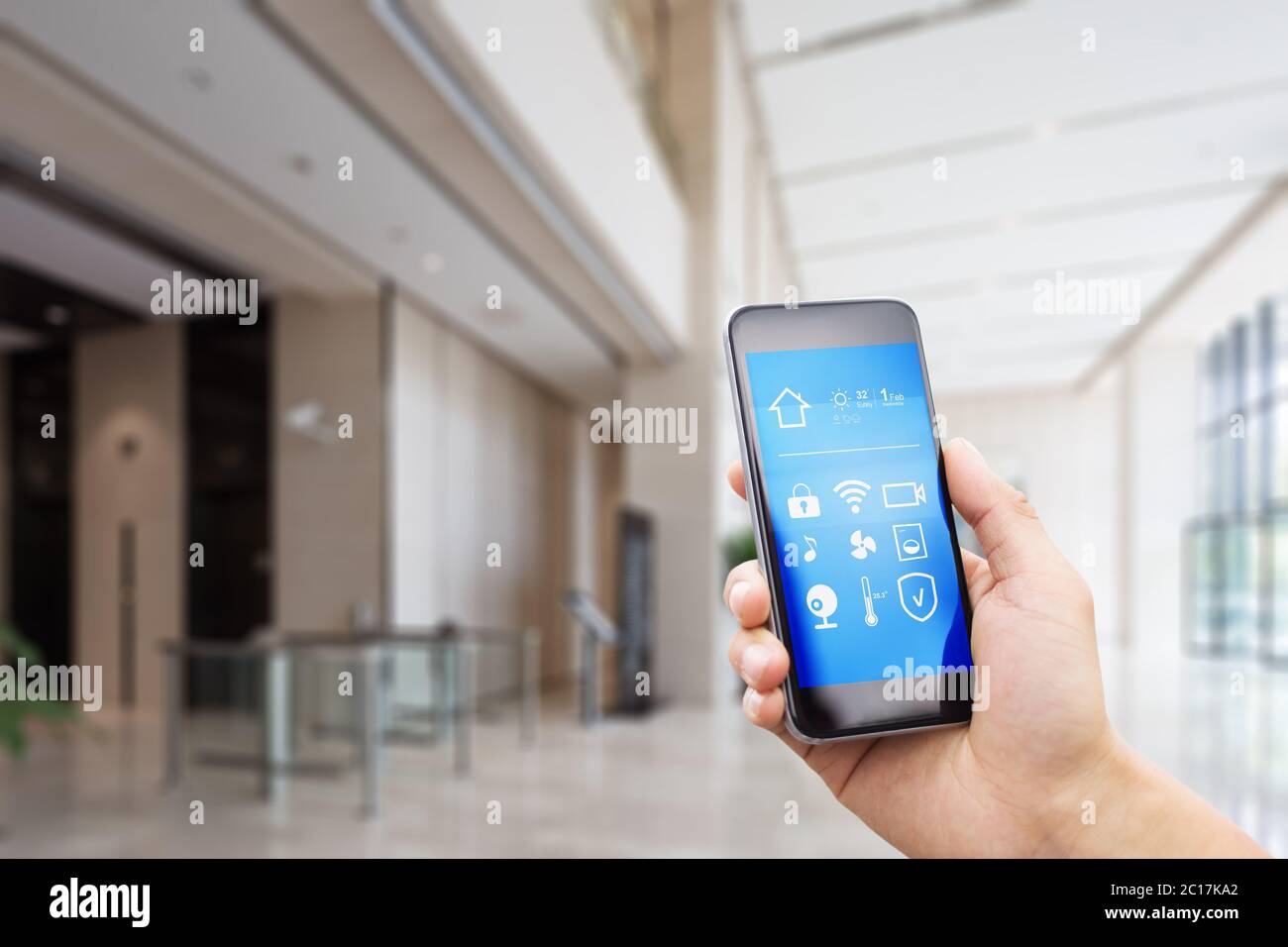 mobile phone with smart hone apps in modern hall Stock Photo - Alamy