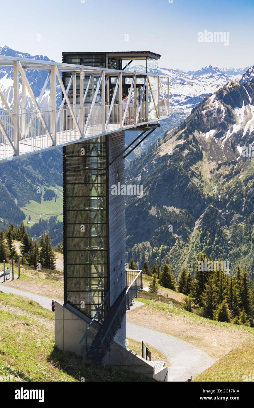 Elevator with view, Walmendingerhorn, Vorarlberg, Austria Stock Photo ...
