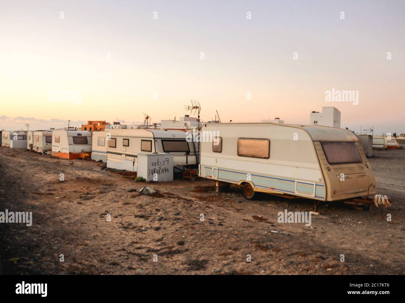 Caravan Park in the Desert Stock Photo - Alamy