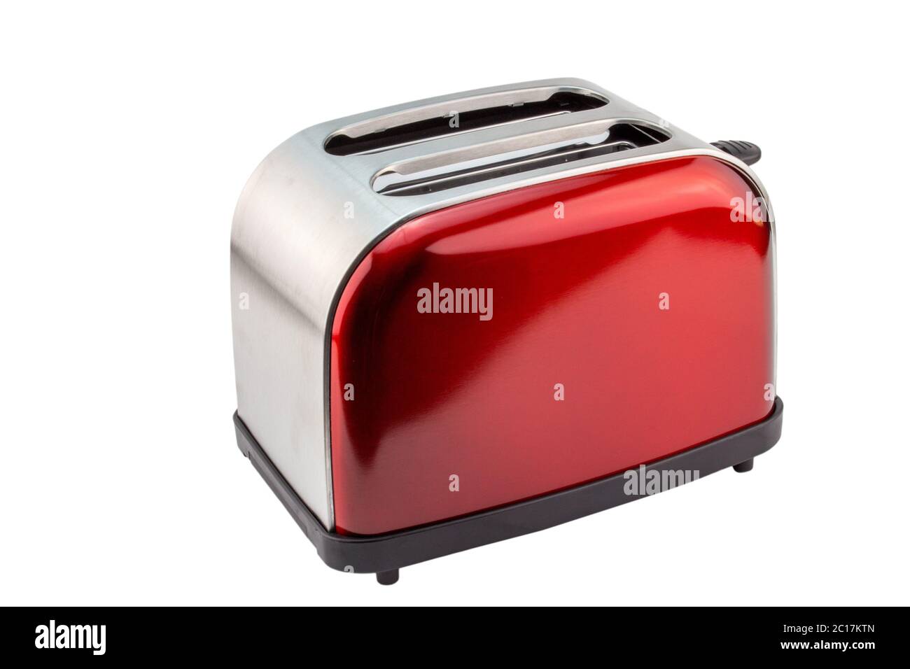 Bright red shiny retro toaster isolated on white Stock Photo - Alamy