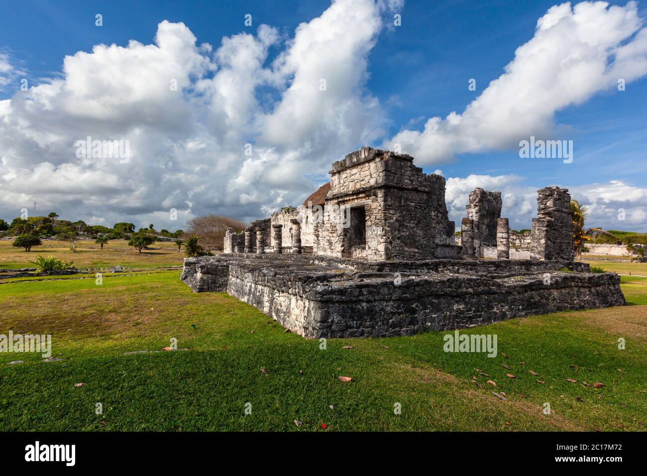 Mayan ruins over Caribbean Sea Stock Photo - Alamy