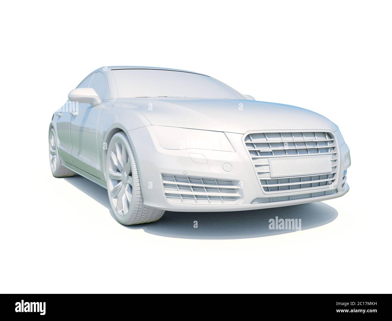 3d Car White Blank Template Stock Photo - Alamy