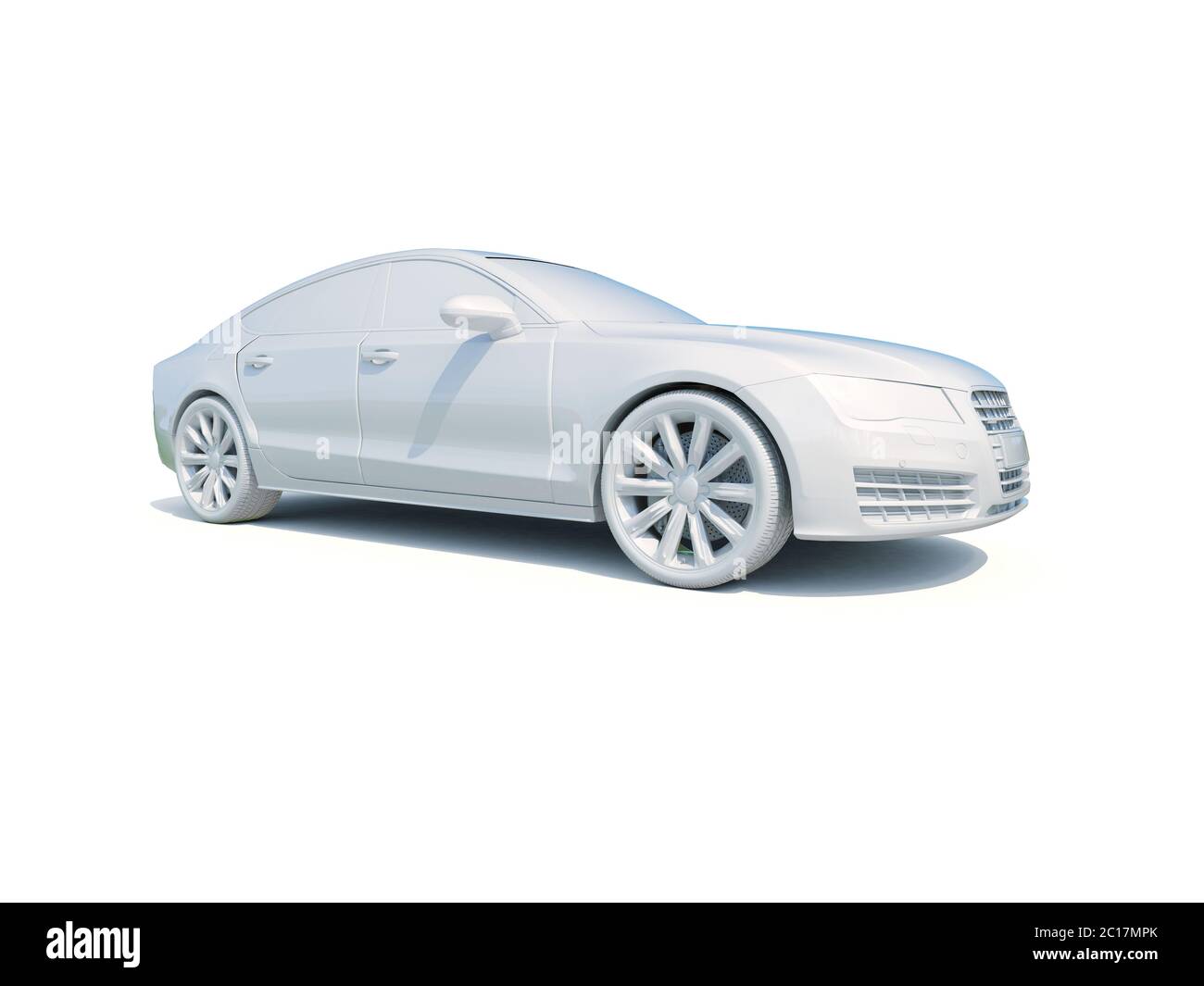 3d Car White Blank Template Stock Photo - Alamy