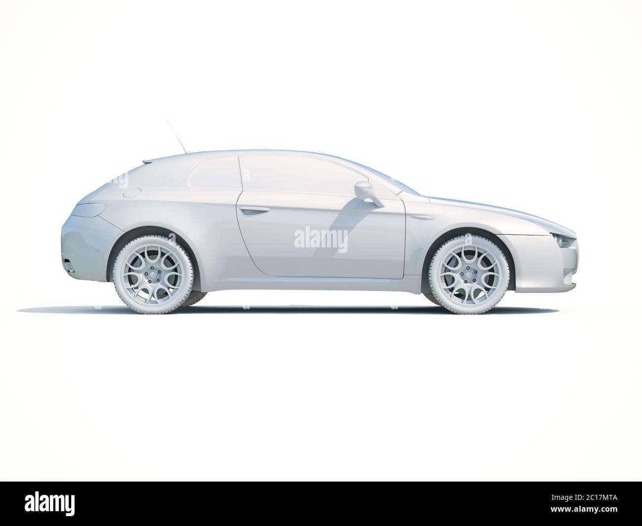 3d Car White Blank Template Stock Photo - Alamy