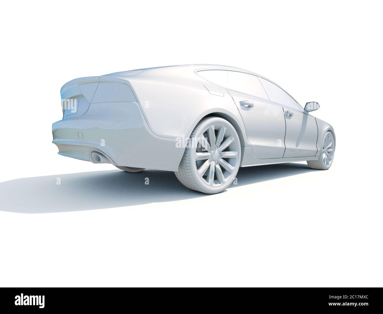 3d Car White Blank Template Stock Photo - Alamy