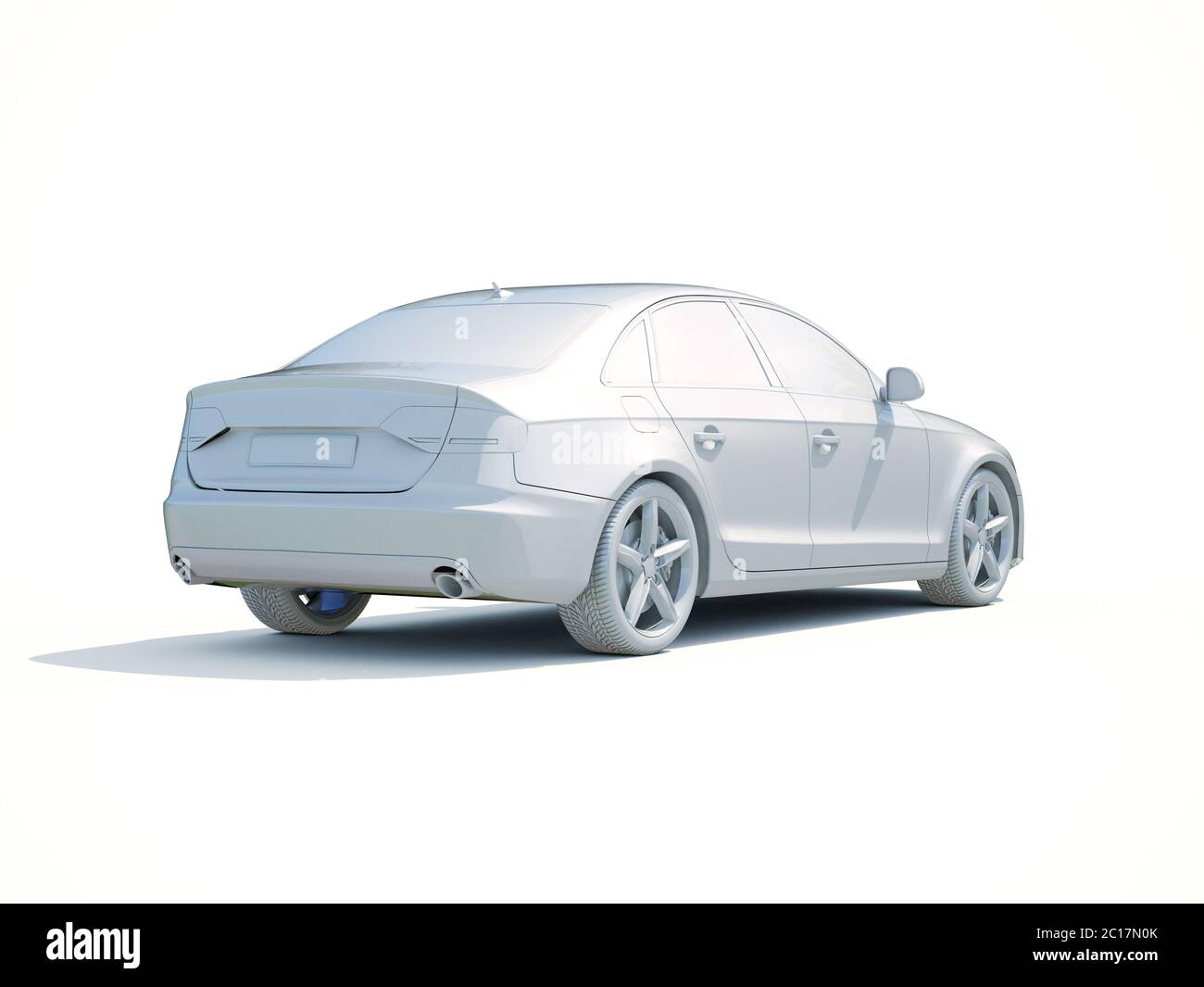 3d Car White Blank Template Stock Photo - Alamy