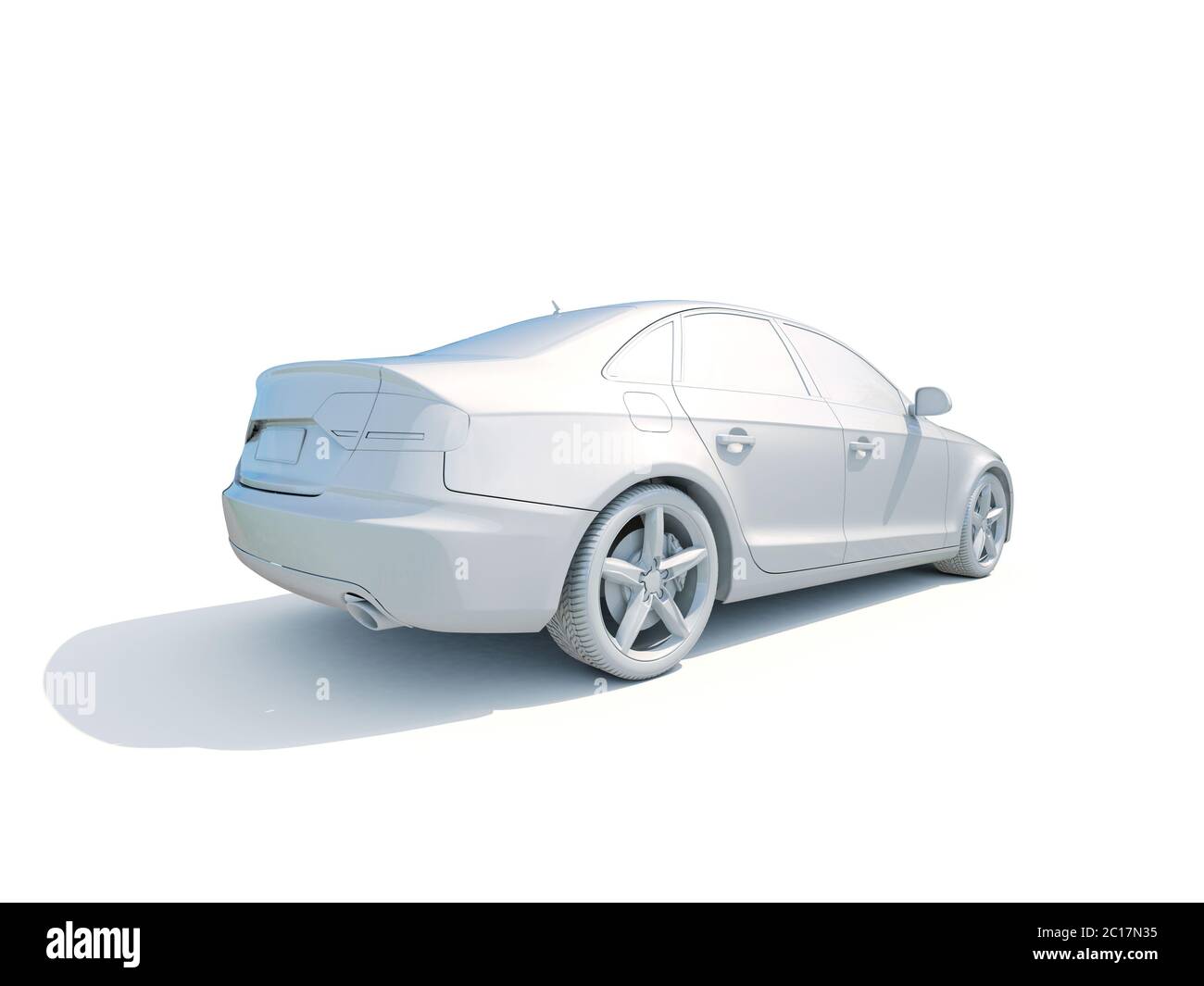 3d Car White Blank Template Stock Photo - Alamy