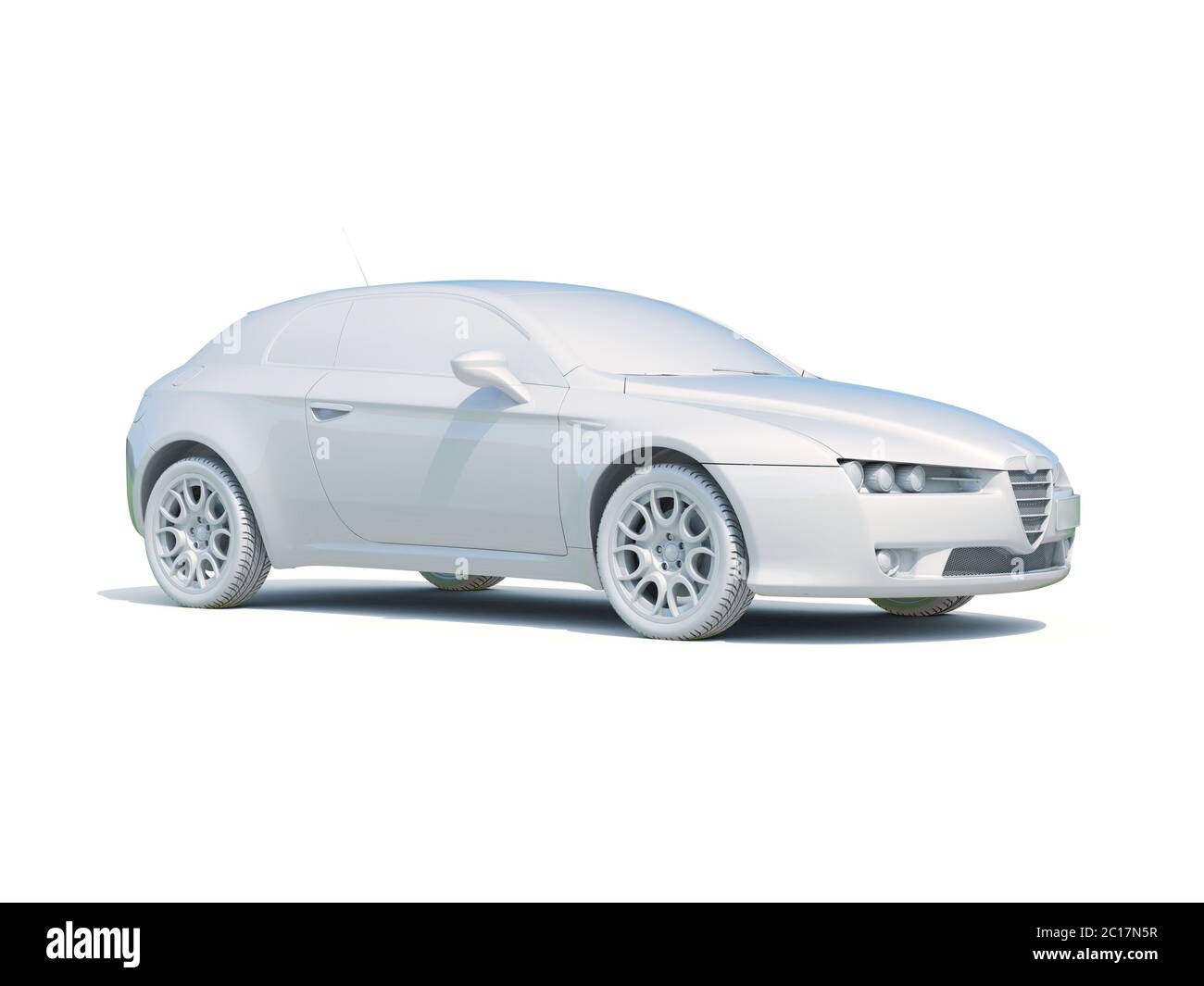 3d Car White Blank Template Stock Photo - Alamy