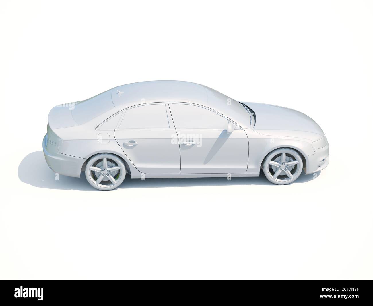 3d Car White Blank Template Stock Photo - Alamy