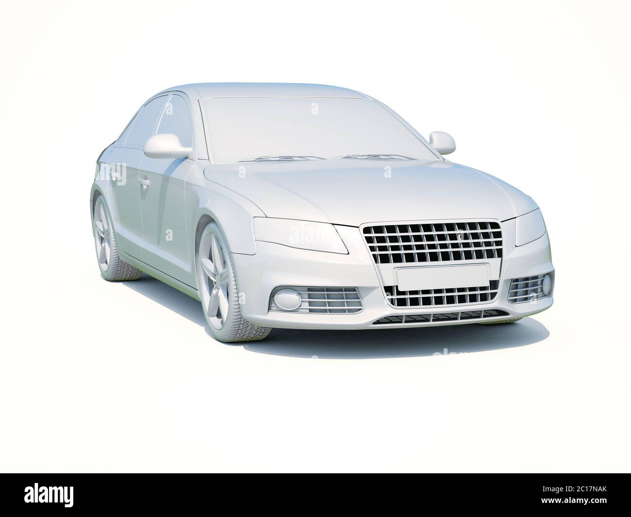 3d Car White Blank Template Stock Photo - Alamy