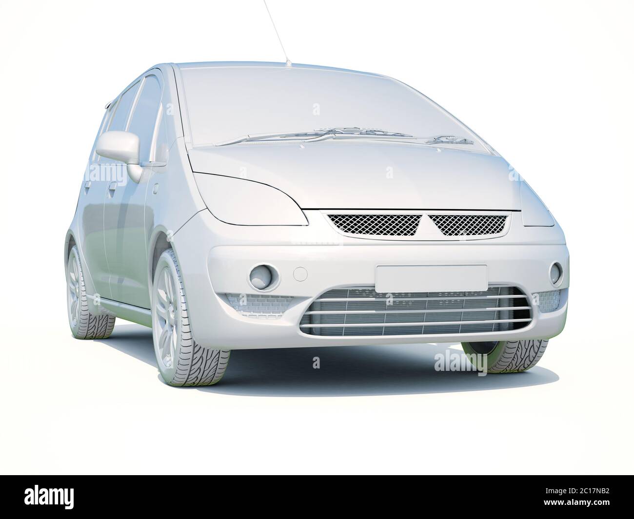 3d Car White Blank Template Stock Photo - Alamy