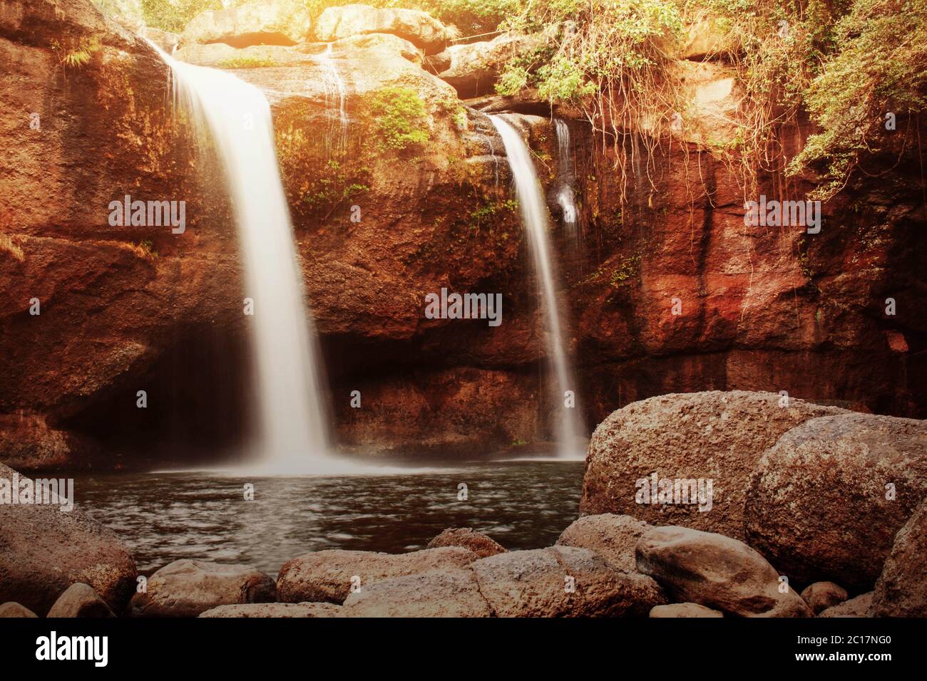 waterfall and the natural beauty of country Stock Photo - Alamy