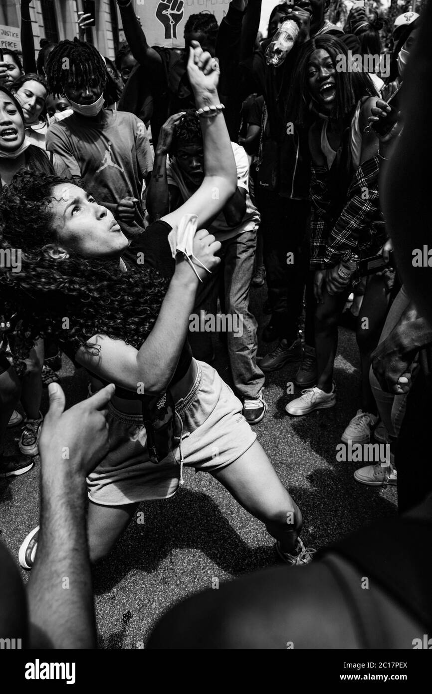 blm protest barcelona 2020 Stock Photo - Alamy