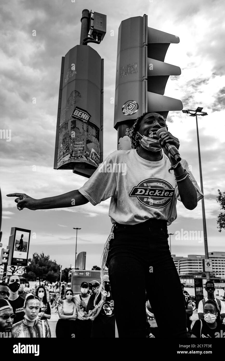 blm protest barcelona 2020 Stock Photo - Alamy