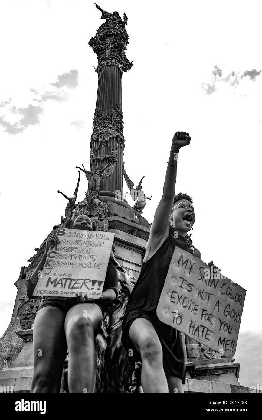 blm protest barcelona 2020 Stock Photo - Alamy
