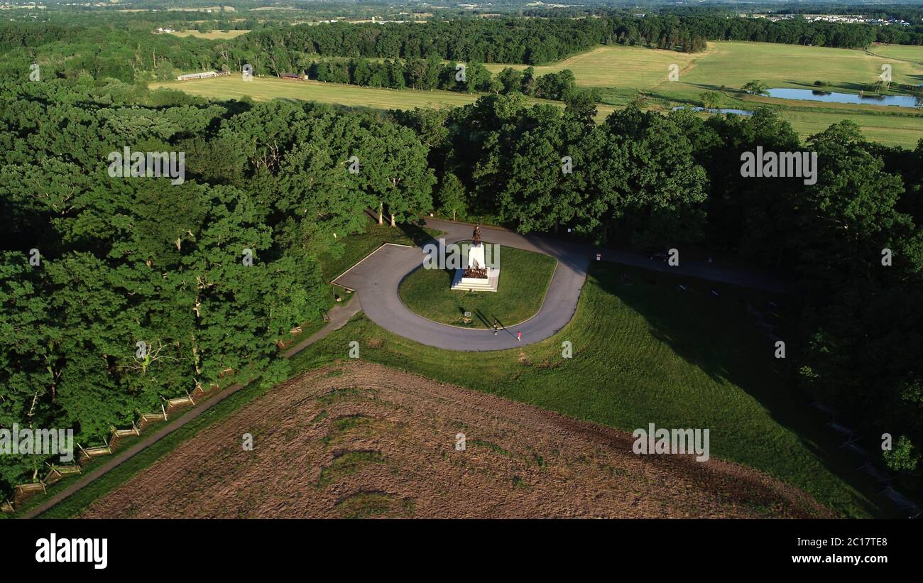 Aerial view of Virginia Monument at Gettysburg Battlefield National ...