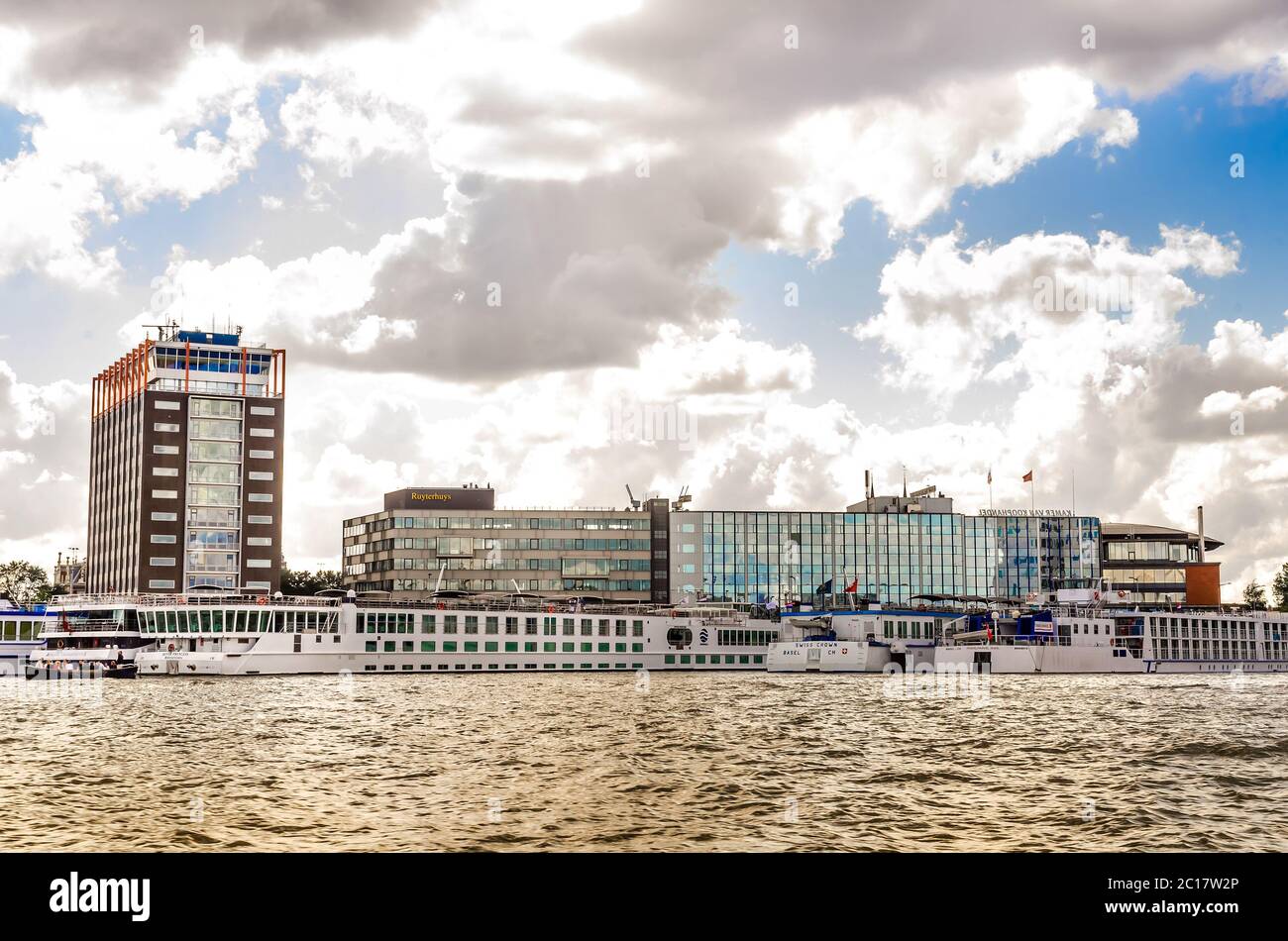 AMSTERDAM, HOLLAND - AUG 31, 2019: Beautiful panoramic view of The ...