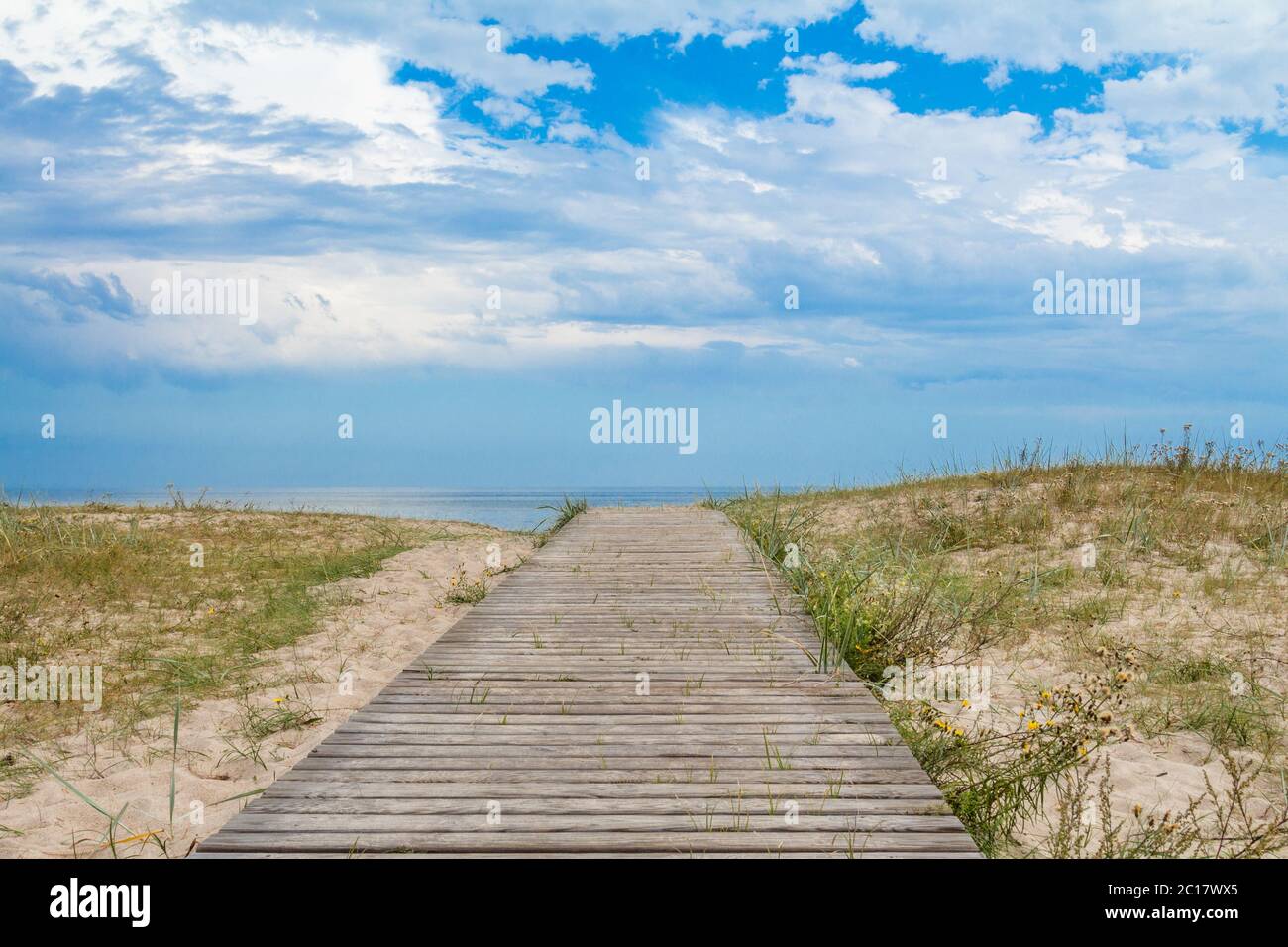 Wooden path over sand dunes Stock Photo - Alamy
